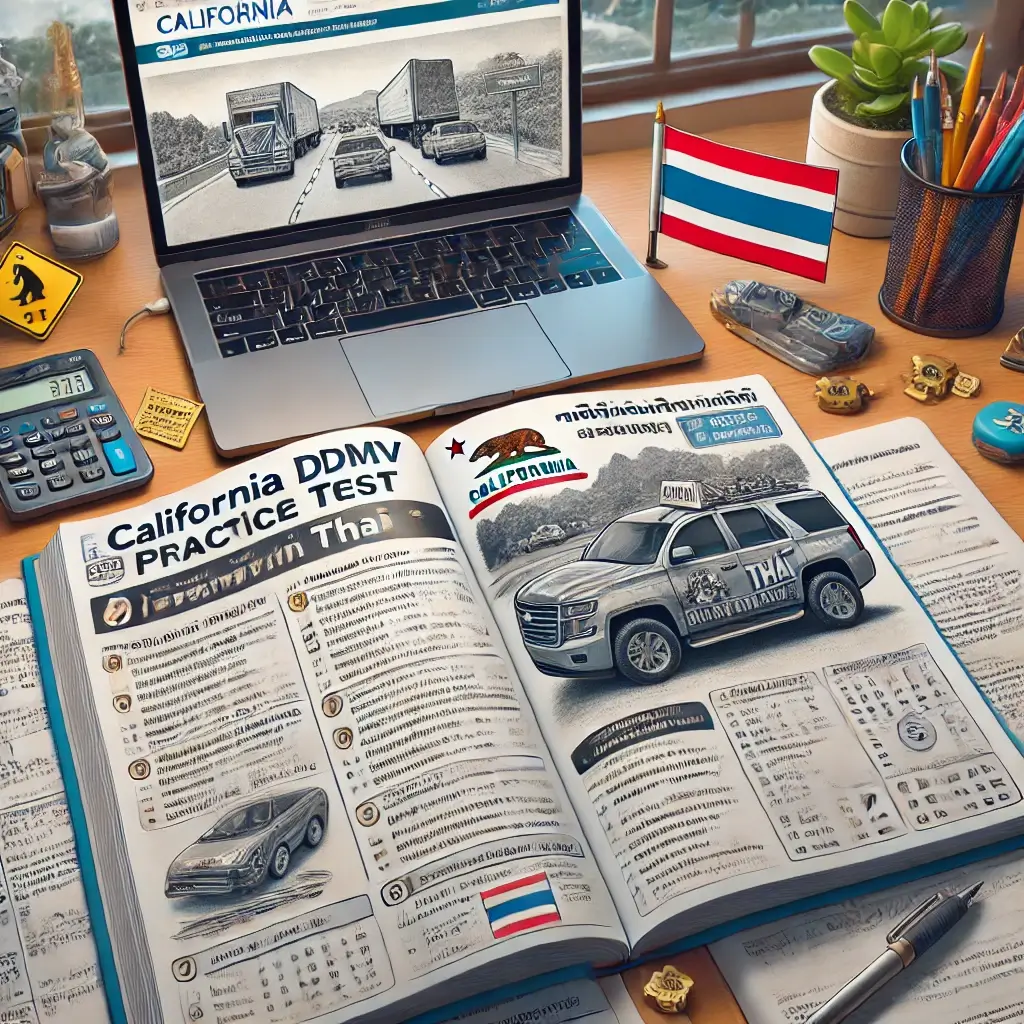 California Driving License Practice Test In Thai (แบบไทย) 2026