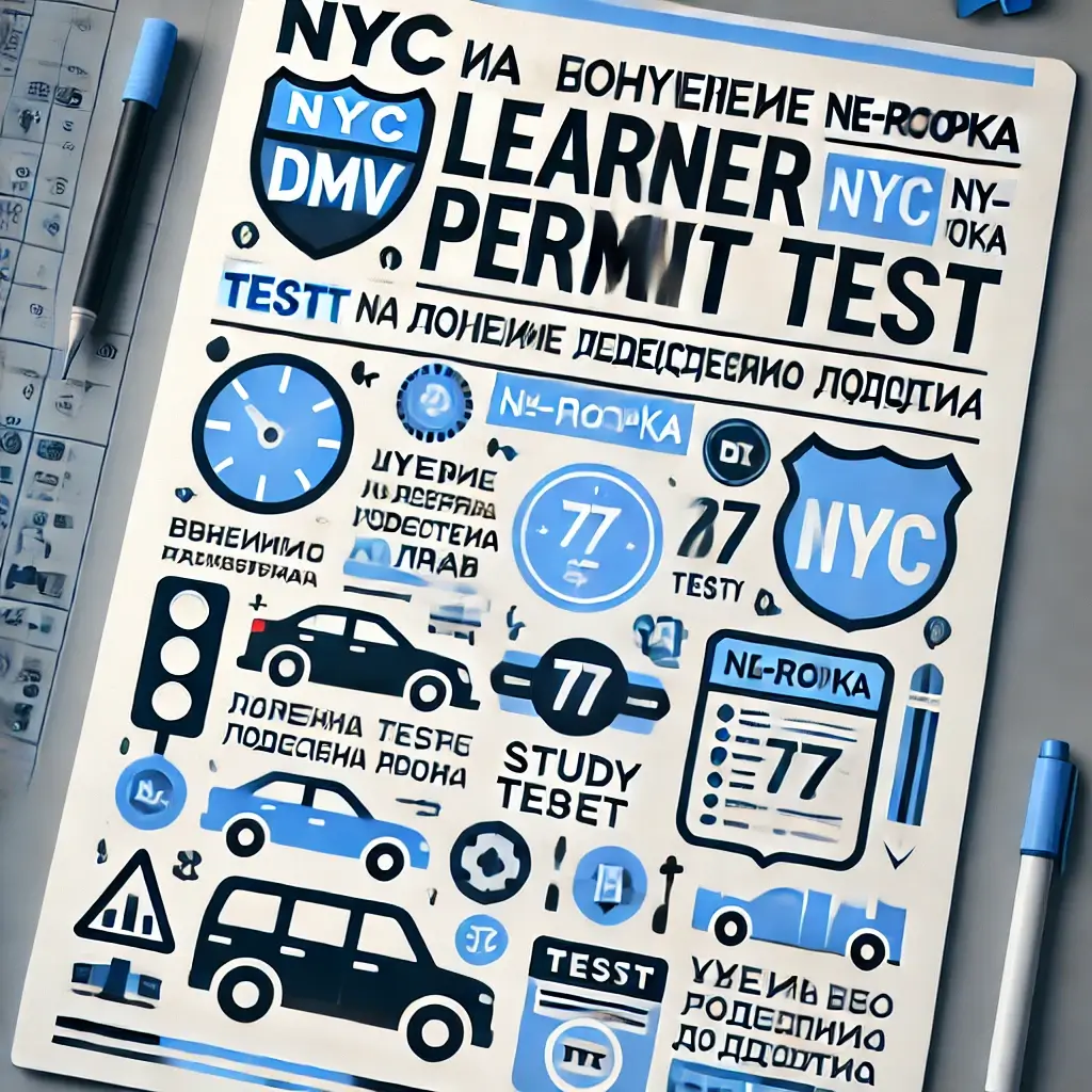 NYC DMV Learner Permit Test In Russian 2026- 40 Questions Answers