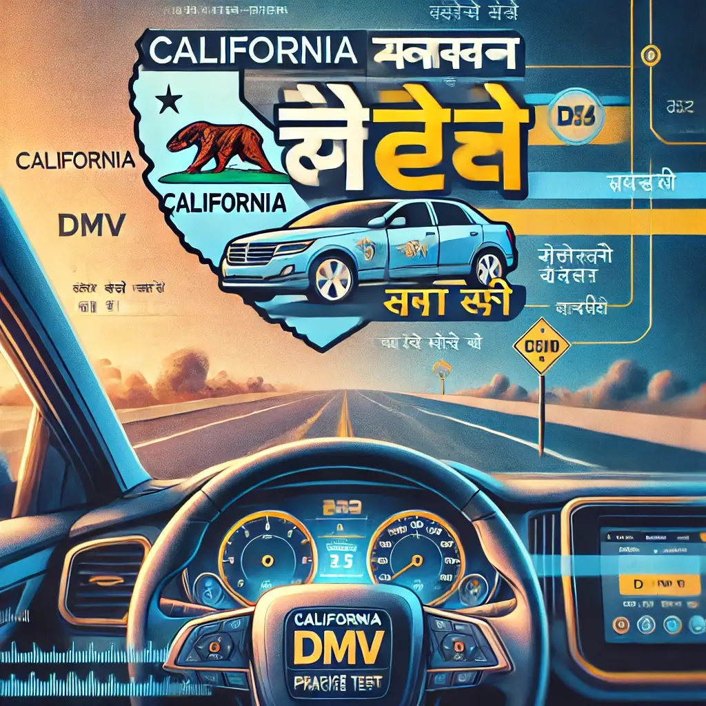 CA DMV Driving License Permit Practice Test In Hindi 2025 Questions Answers