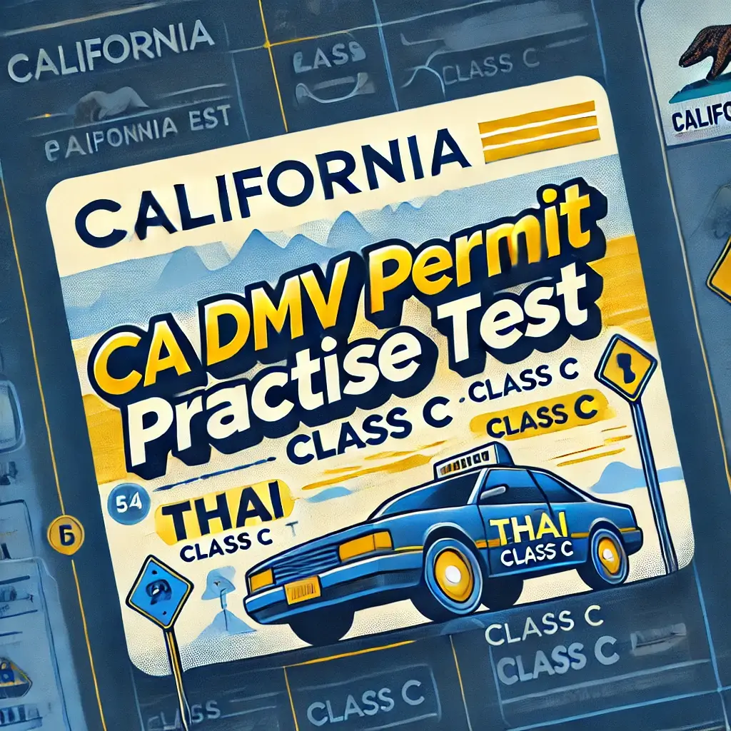 CA DMV Permit Practice Test In Thai Class C 2025