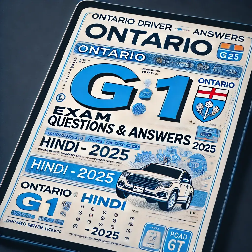 Ontario G1 Exam Questions Answers In Hindi - Permit Practice Test 2025