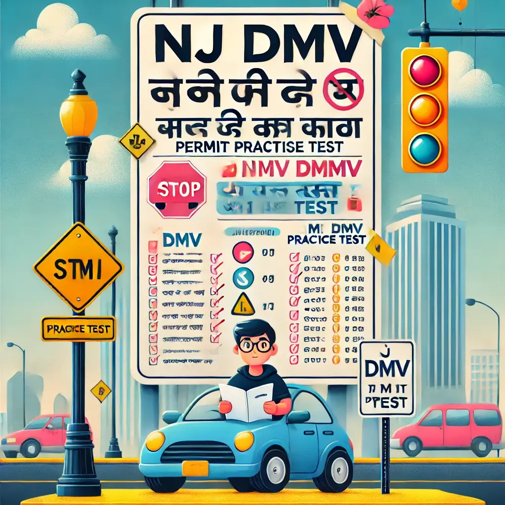 NJ DMV Permit Practice Test In Hindi - 50 Questions Answers